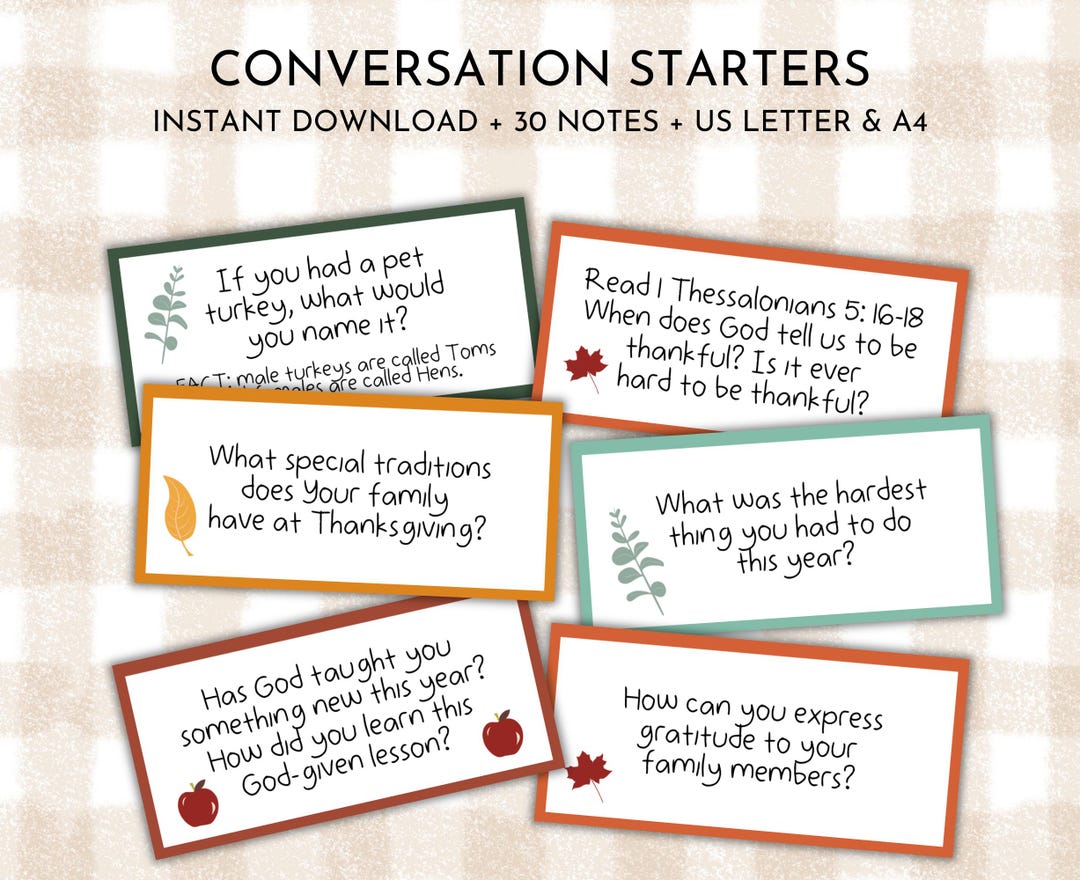 Christian Thanksgiving Conversation Starters | Thanksgiving ...