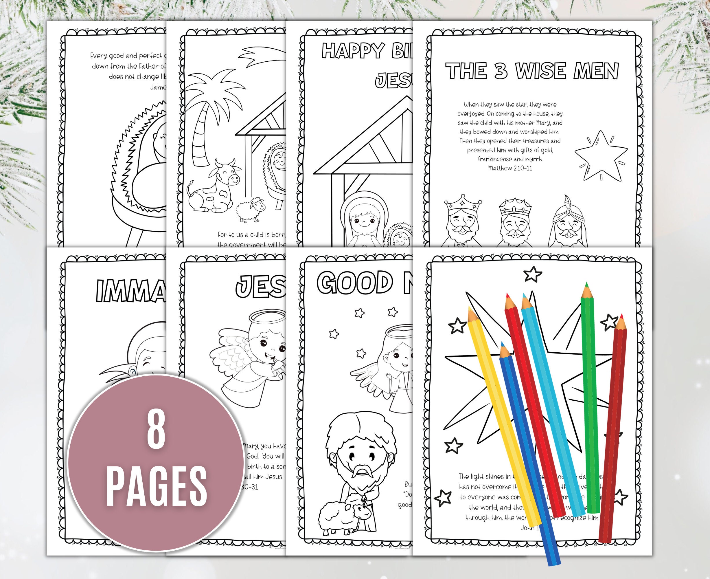 Nativity Coloring Pages Printable Christmas Nativity Story Coloring ...