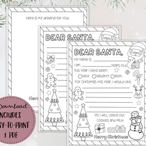 Letter to Santa Coloring Page, Letters to Santa Kit, Dear Santa Letter ...