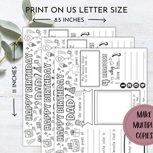 Happy Birthday Dad Coloring Page | Happy Birthday Dad Placemat Activity ...