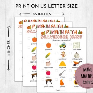 Pumpkin Patch Scavenger Hunt Fall Scavenger Hunt Daycare - Etsy