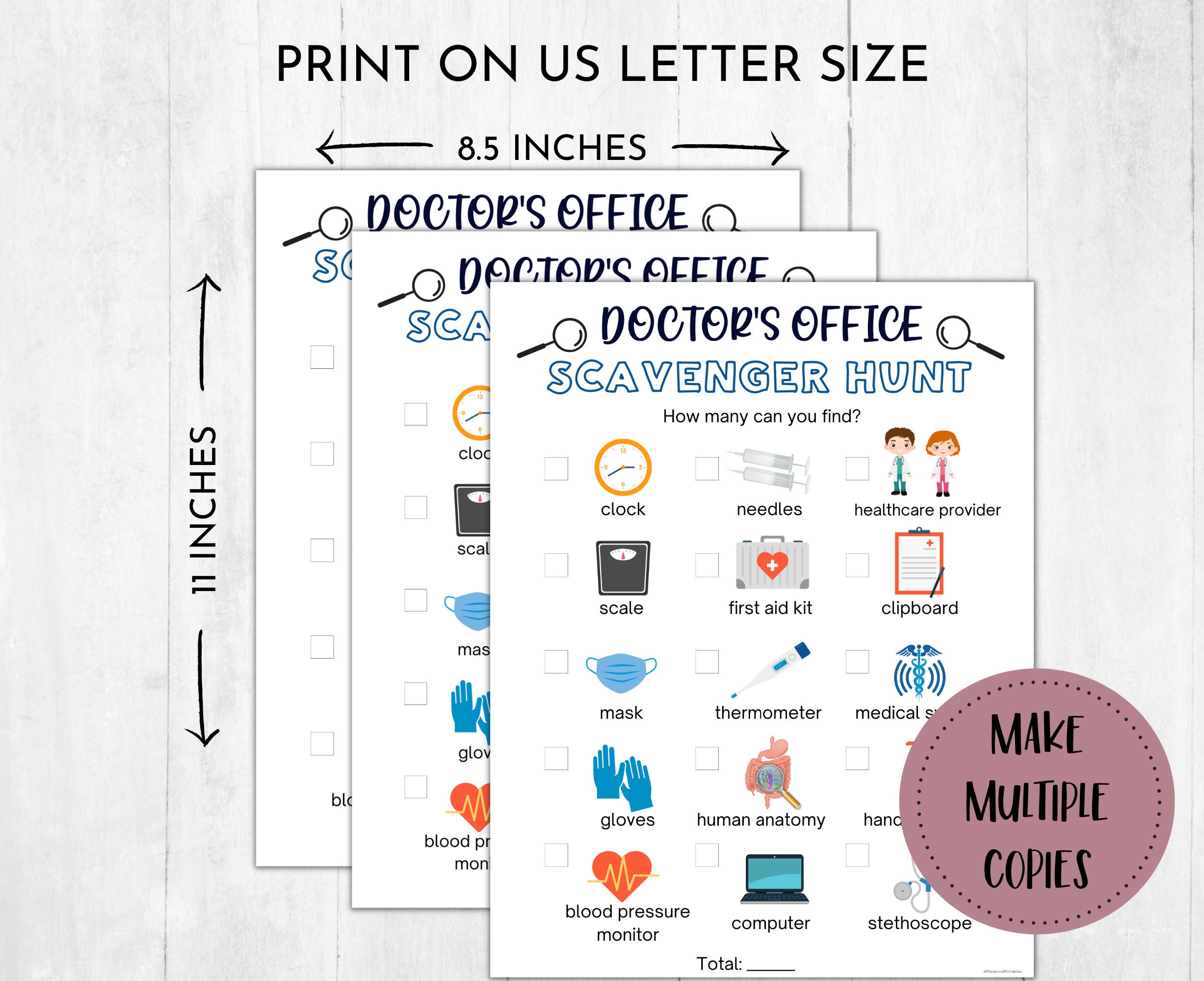 Doctor's Office Scavenger Hunt Printable Medical Office - Etsy Australia