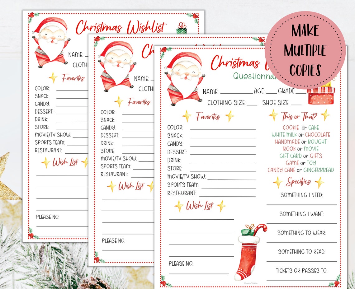 Kids Christmas Wishlist | Printable Christmas Wishlist | Christmas ...