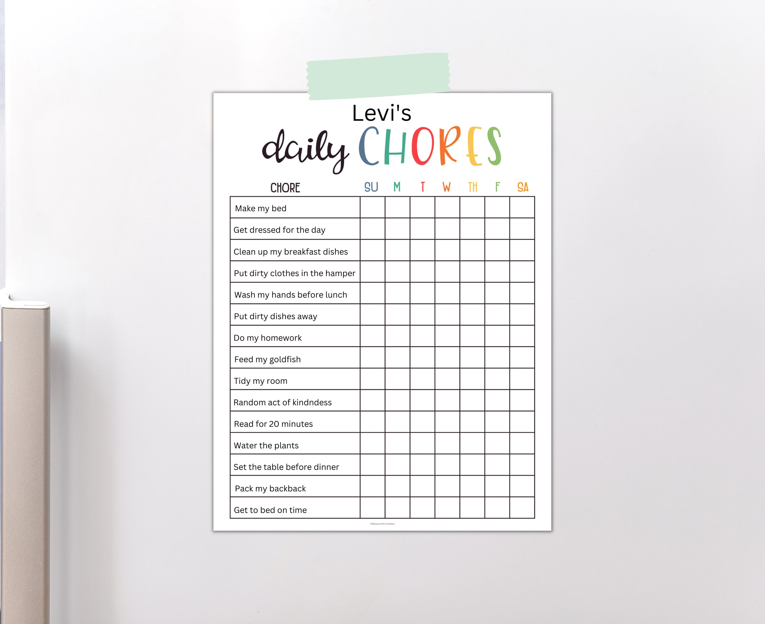 Editable Chore Chart Kids Chore Chart Chore Chart - Etsy UK