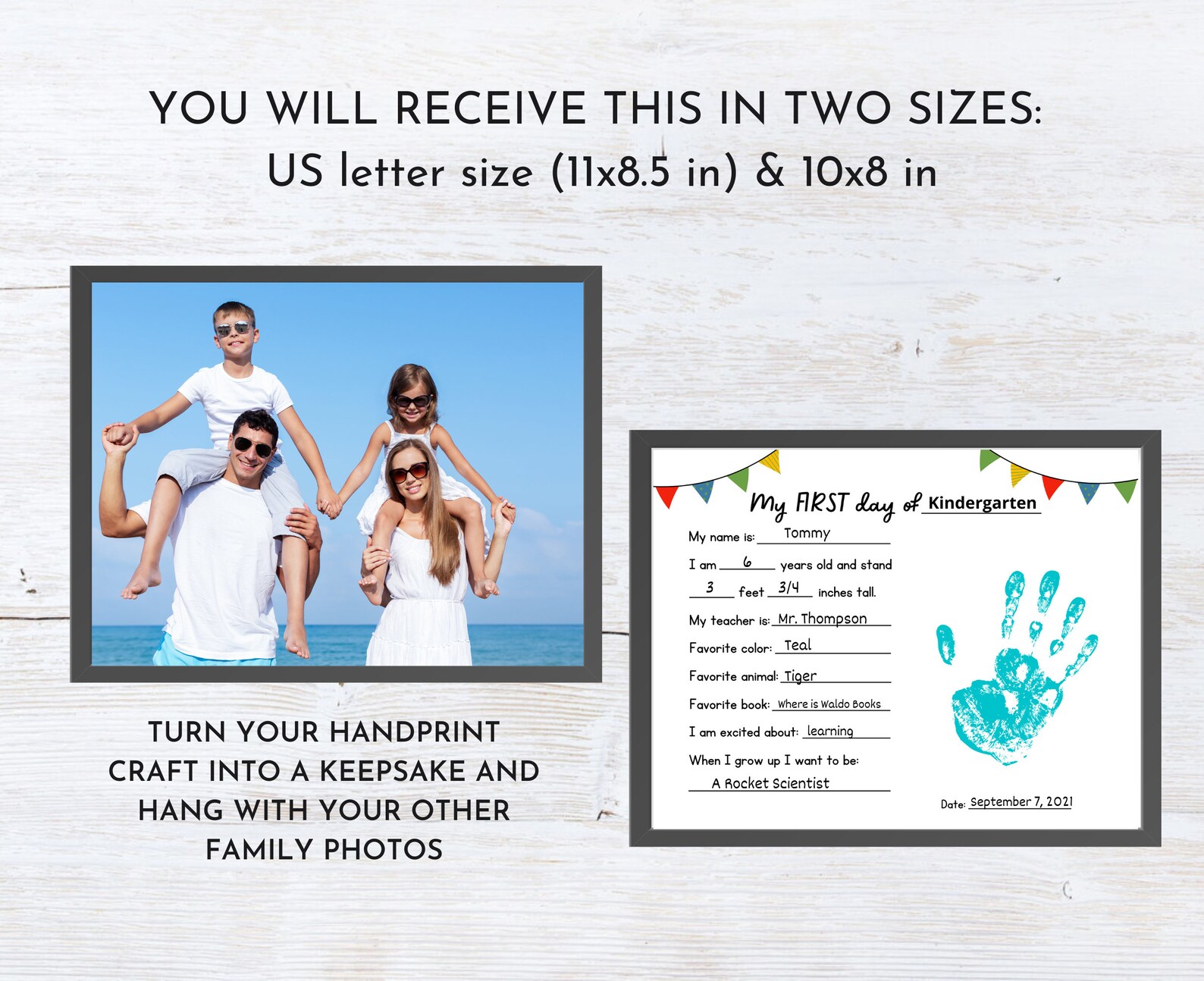 First Day of School Handprint Craft First and Last Day of - Etsy