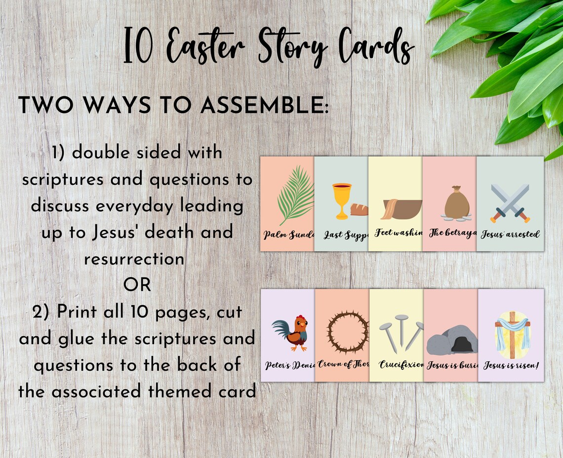 EASTER STORY CARDS Printable christian Easter Cards Holy | Etsy