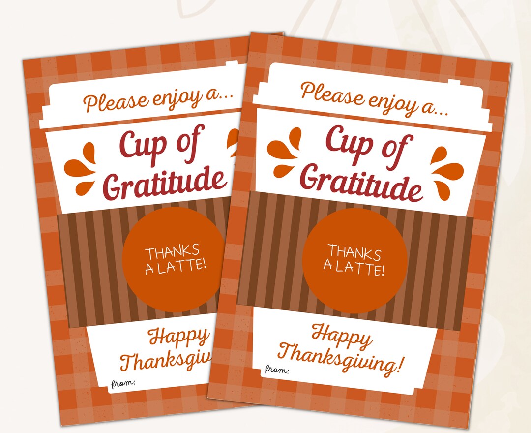 Printable Thanksgiving Gift Card Holder | Thanks a Latte Gift Card ...
