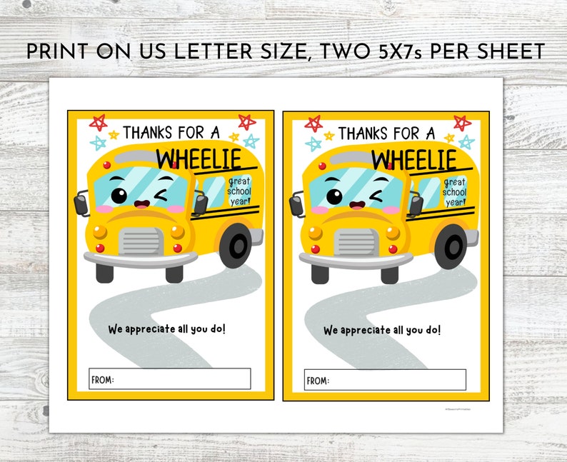 Bus Driver Gift Card Holder | Printable School Bus Gift | Teacher ...