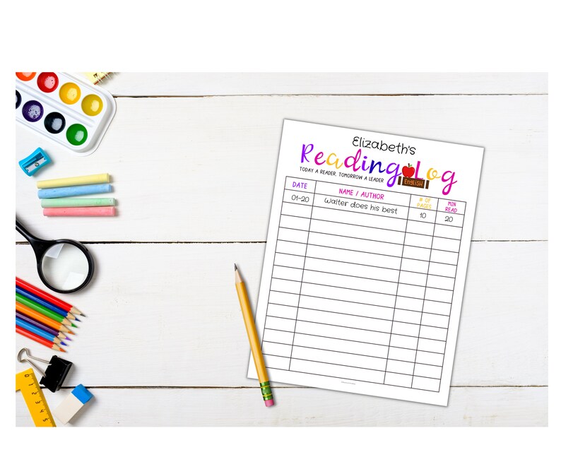 Reading Log for Kids Reading Log Printable Book Tracker - Etsy