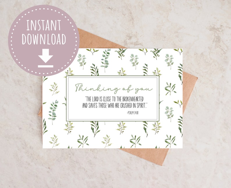 Printable Thinking of You Card Christian Scripture Card - Etsy