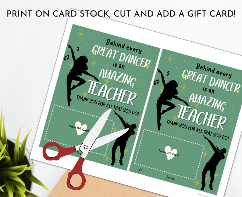 Dance Teacher Appreciation Gift Card Holder Dance Teacher | Etsy