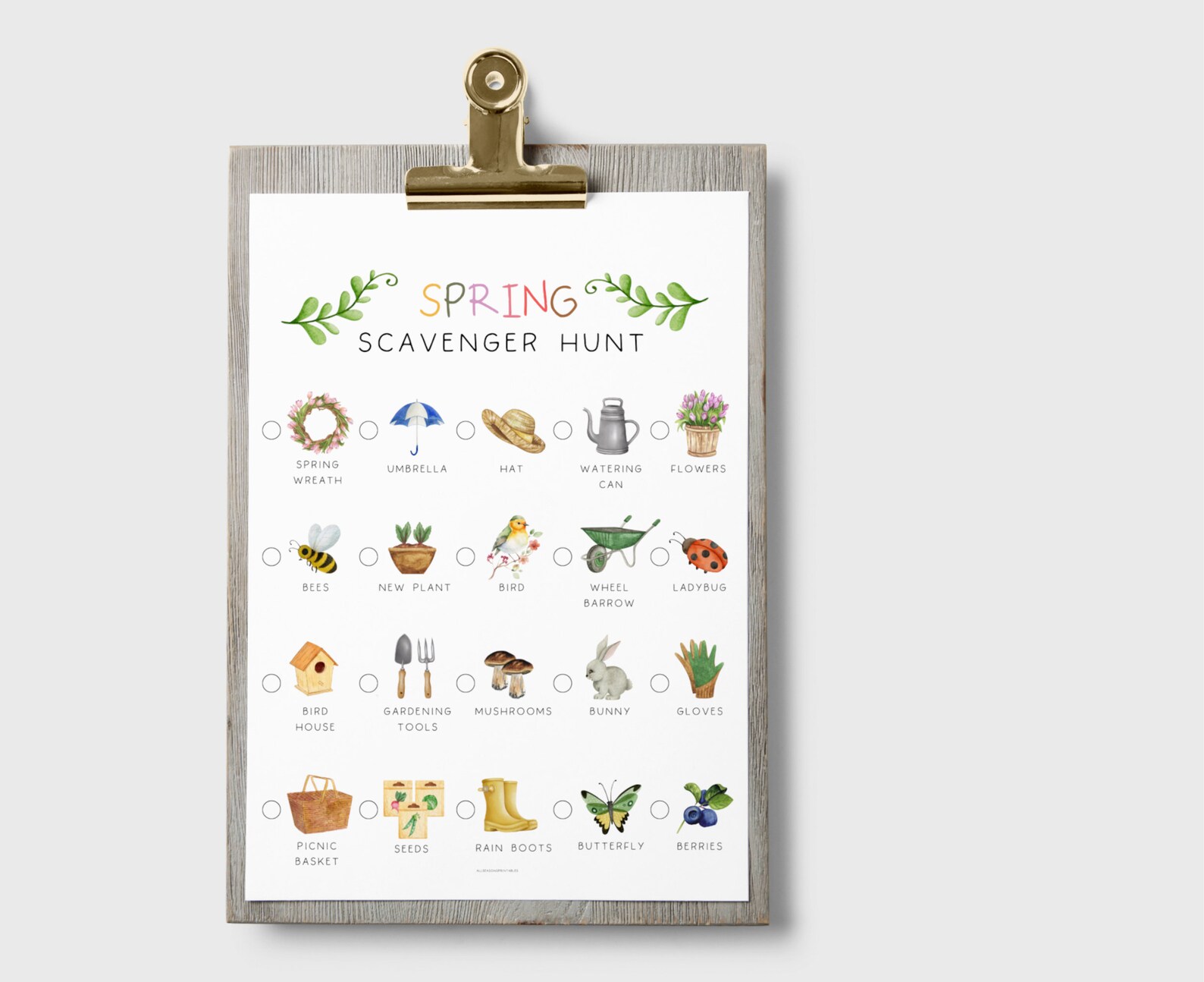 Spring Scavenger Hunt Printable Spring Printable for Kids - Etsy