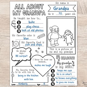 All About My Grandpa Printable | All About My Grandpa Questionnaire ...