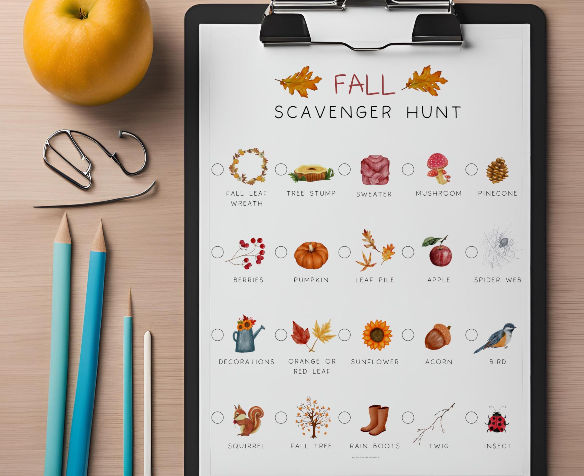 Fall Scavenger Hunt Printable | Autumn Outdoor Activity | Neighborhood ...