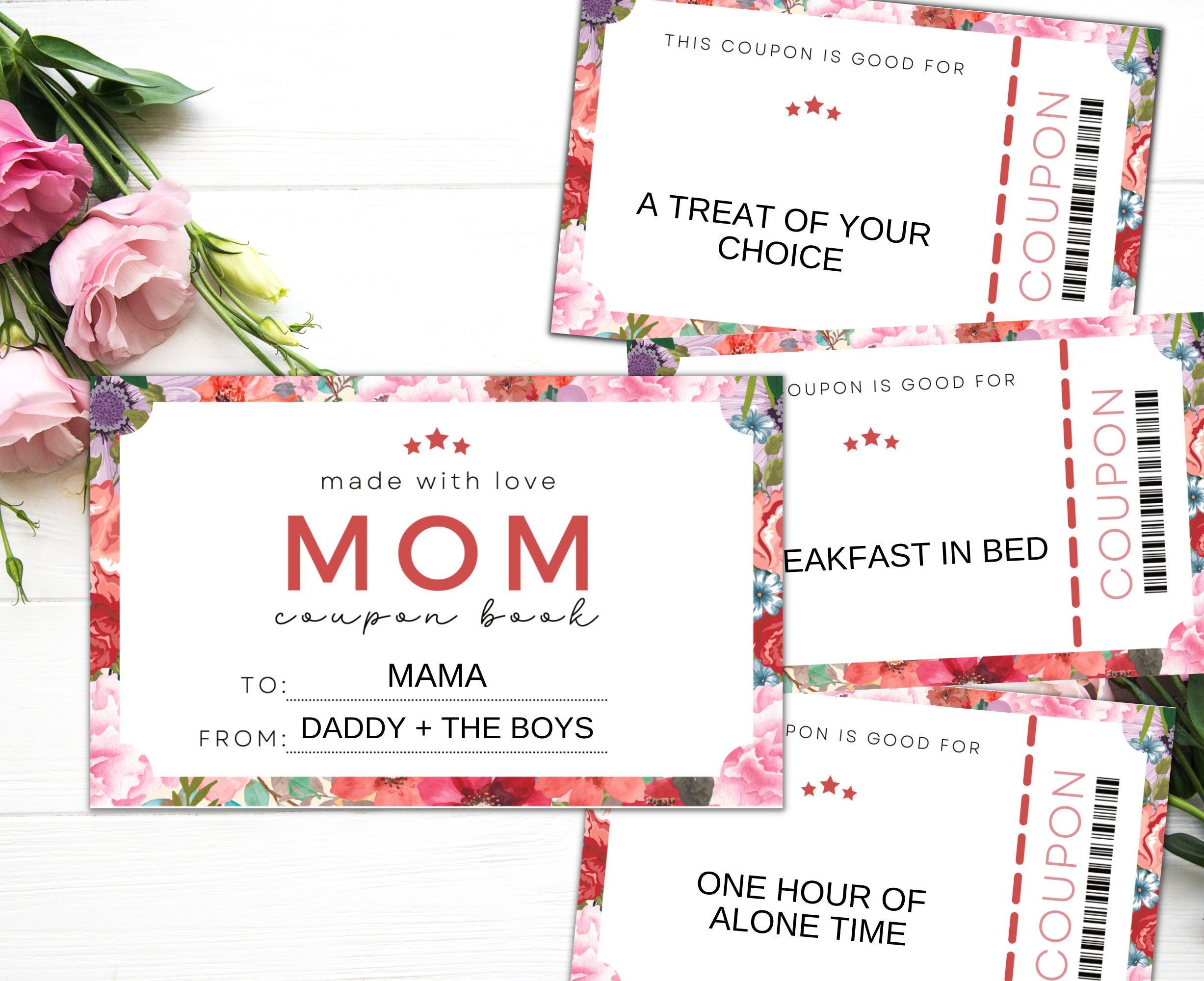 Mom Coupon Book Mother's Day Coupon Book Printable - Etsy