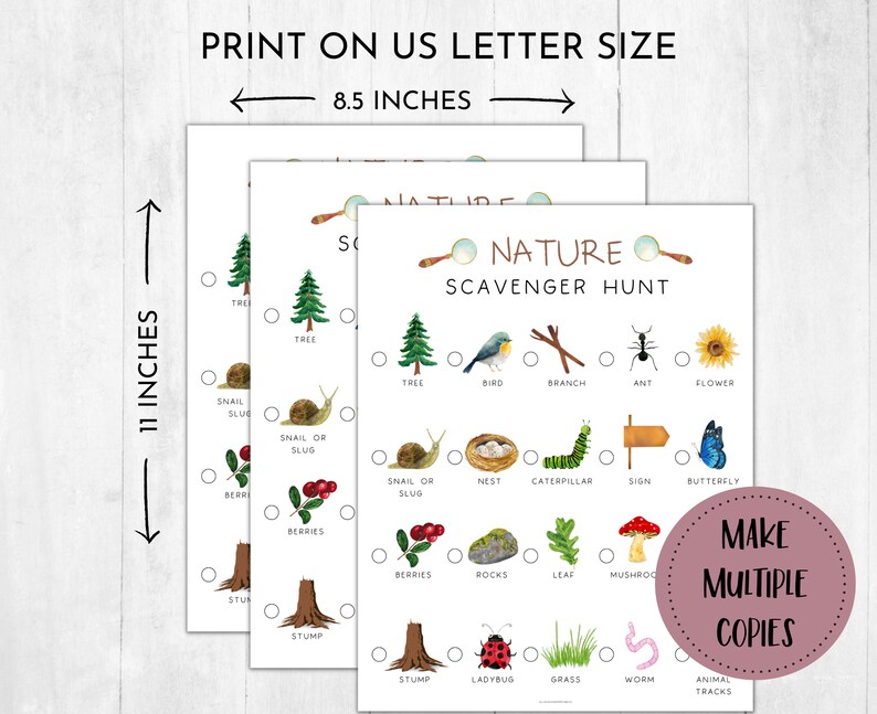 Nature Scavenger Hunt Printable Kids Scavenger Hunt Kids - Etsy