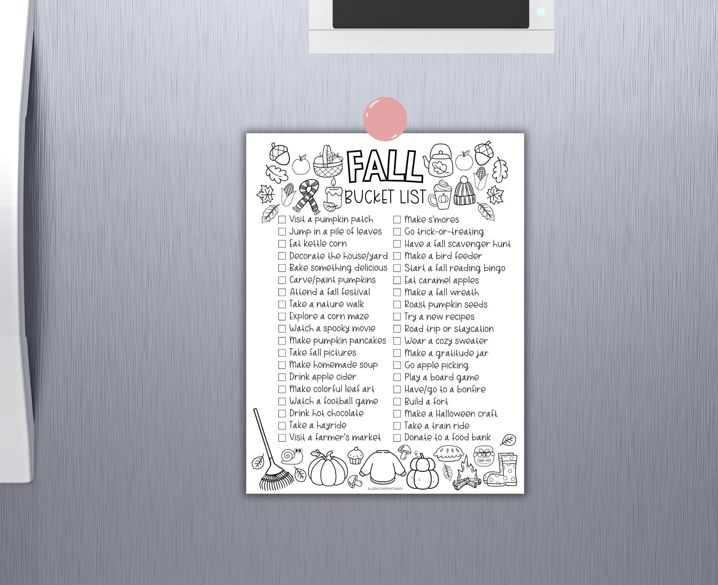 Fall Bucket List for Families, Fall Bucket List Printable, Editable ...