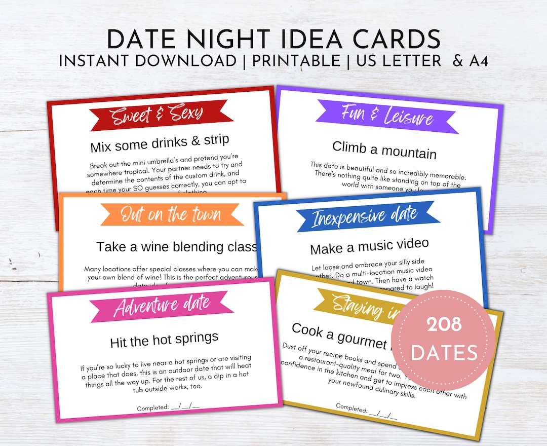 Date Night Cards | Date Night Ideas for Couples | Anniversary Gift ...