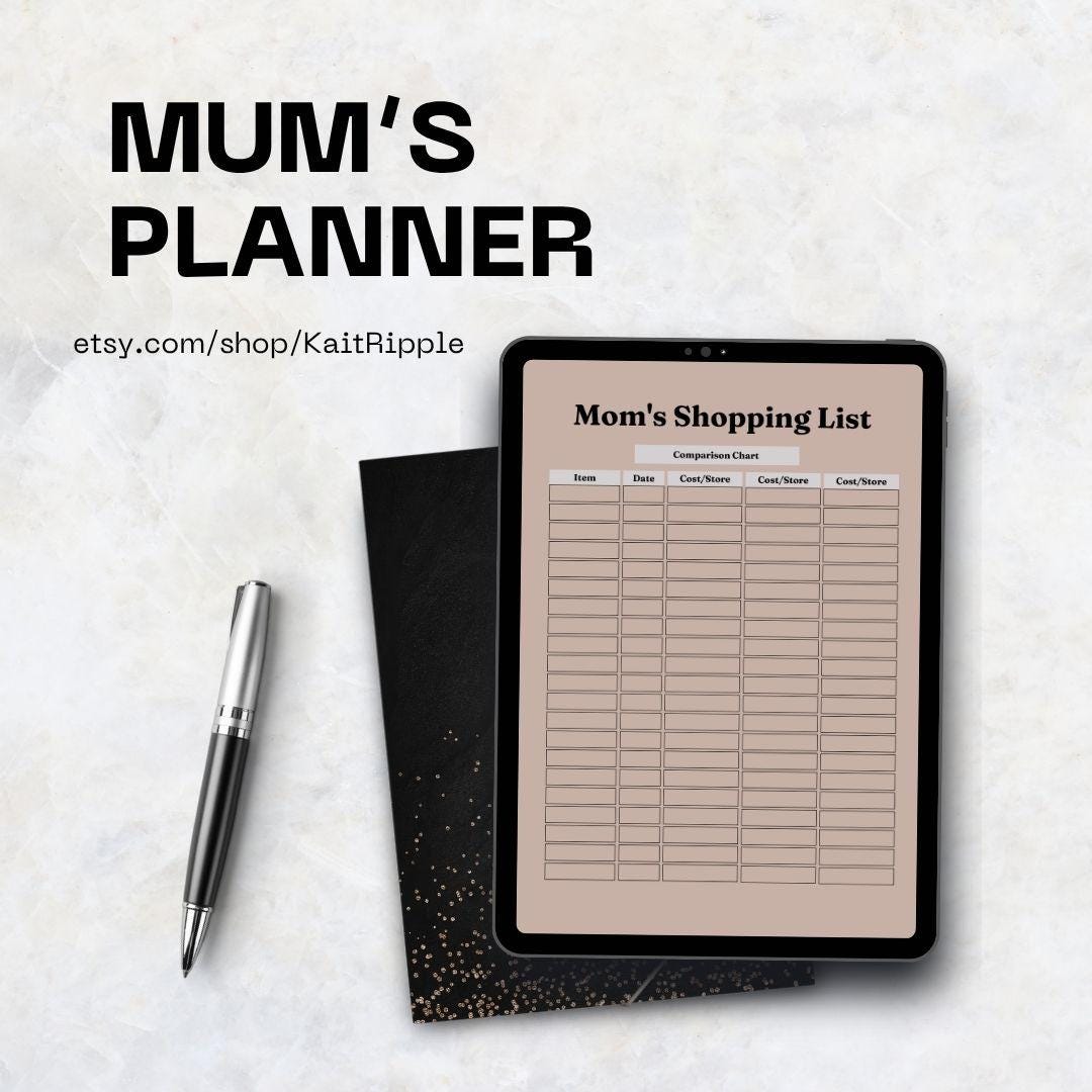 Printable Mom Planner - Daily Weekly Organizer for Mums Baby Schedule ...