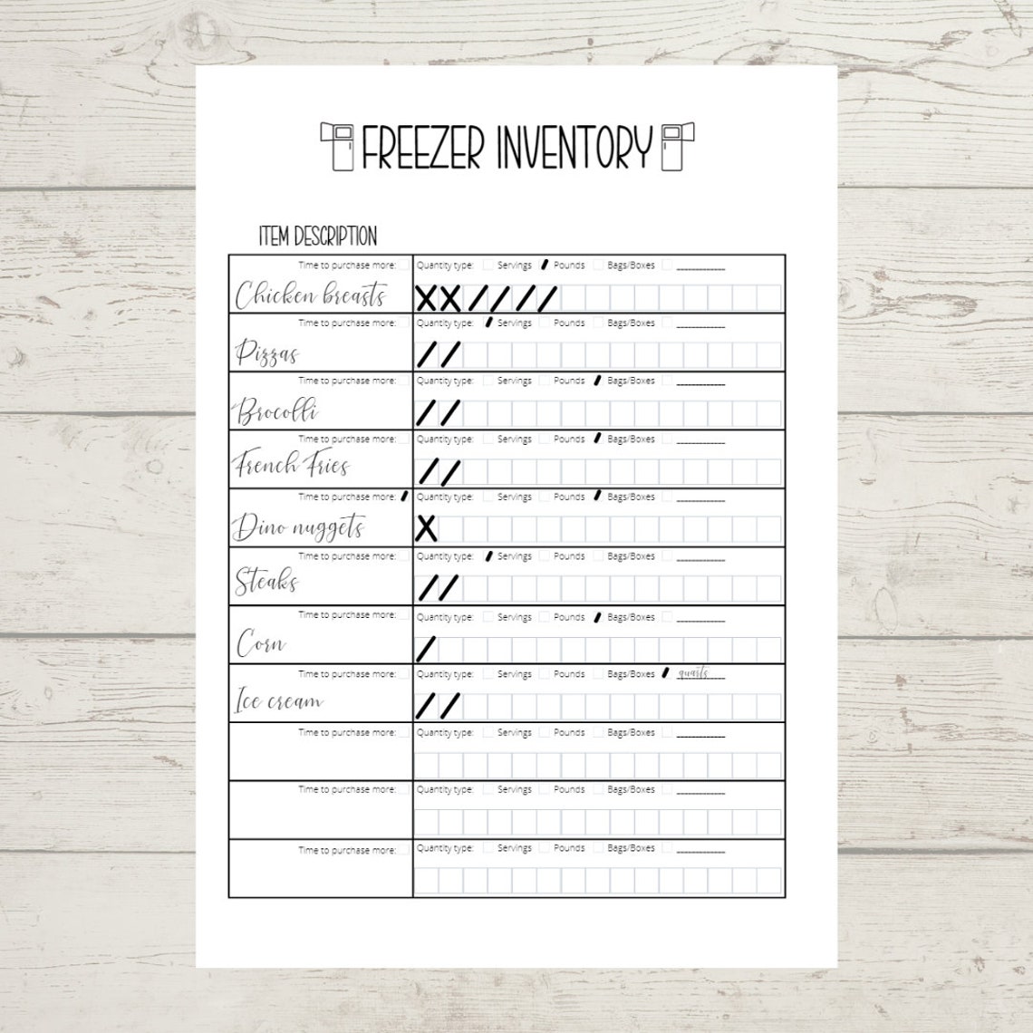 Printable Kitchen Inventory Kit | Etsy