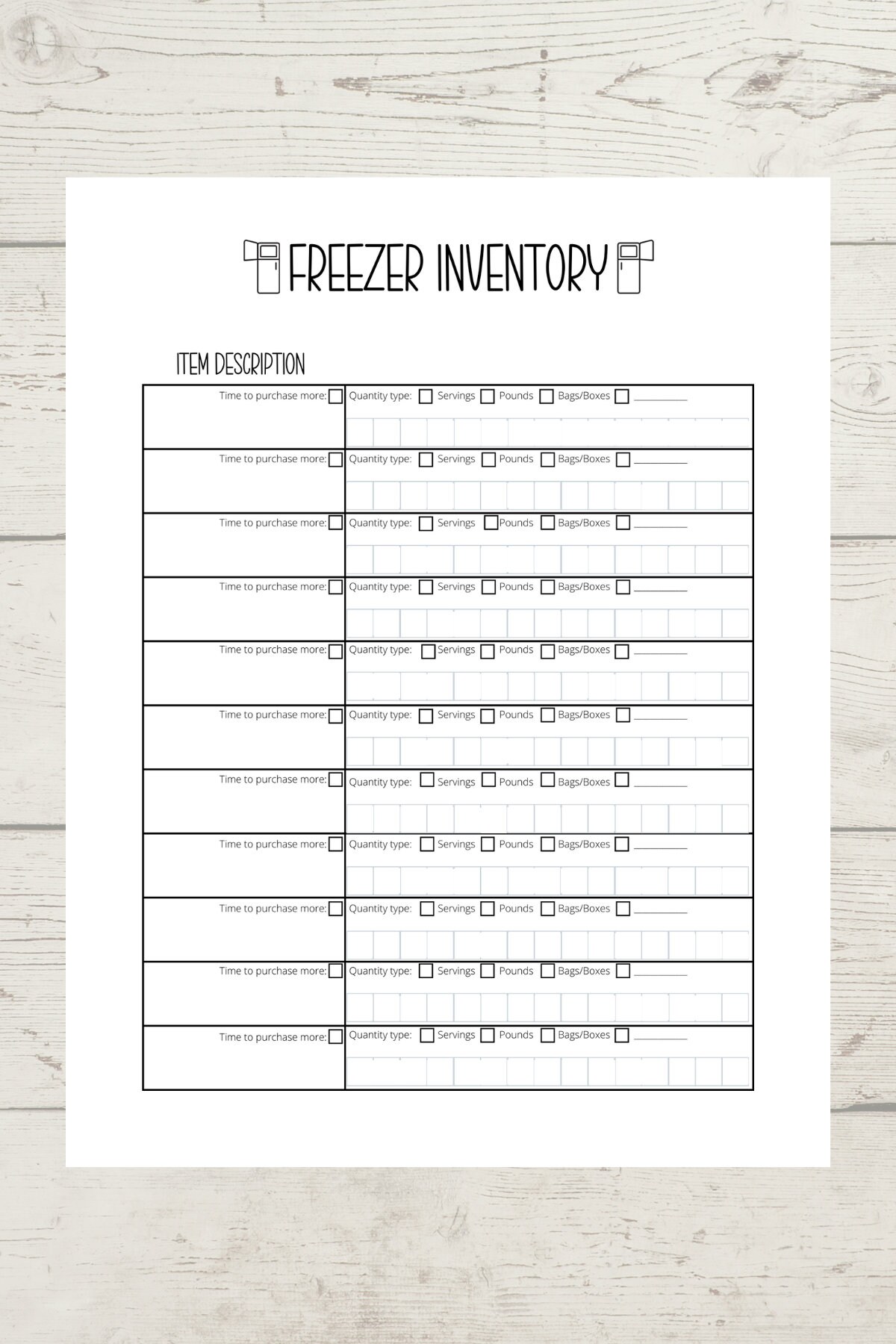 Fillable Kitchen Inventory Kit - Etsy