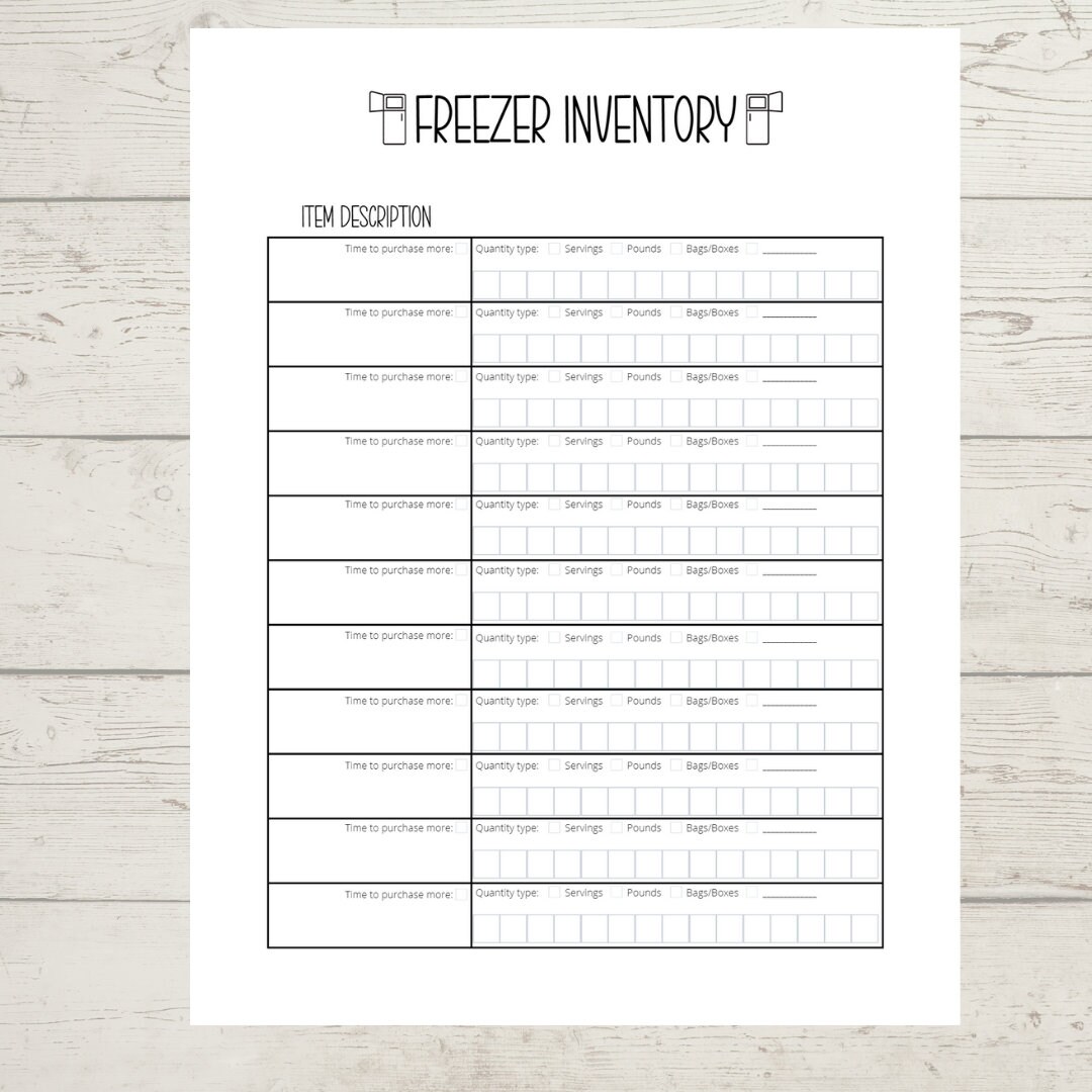 Printable Kitchen Inventory Kit - Etsy