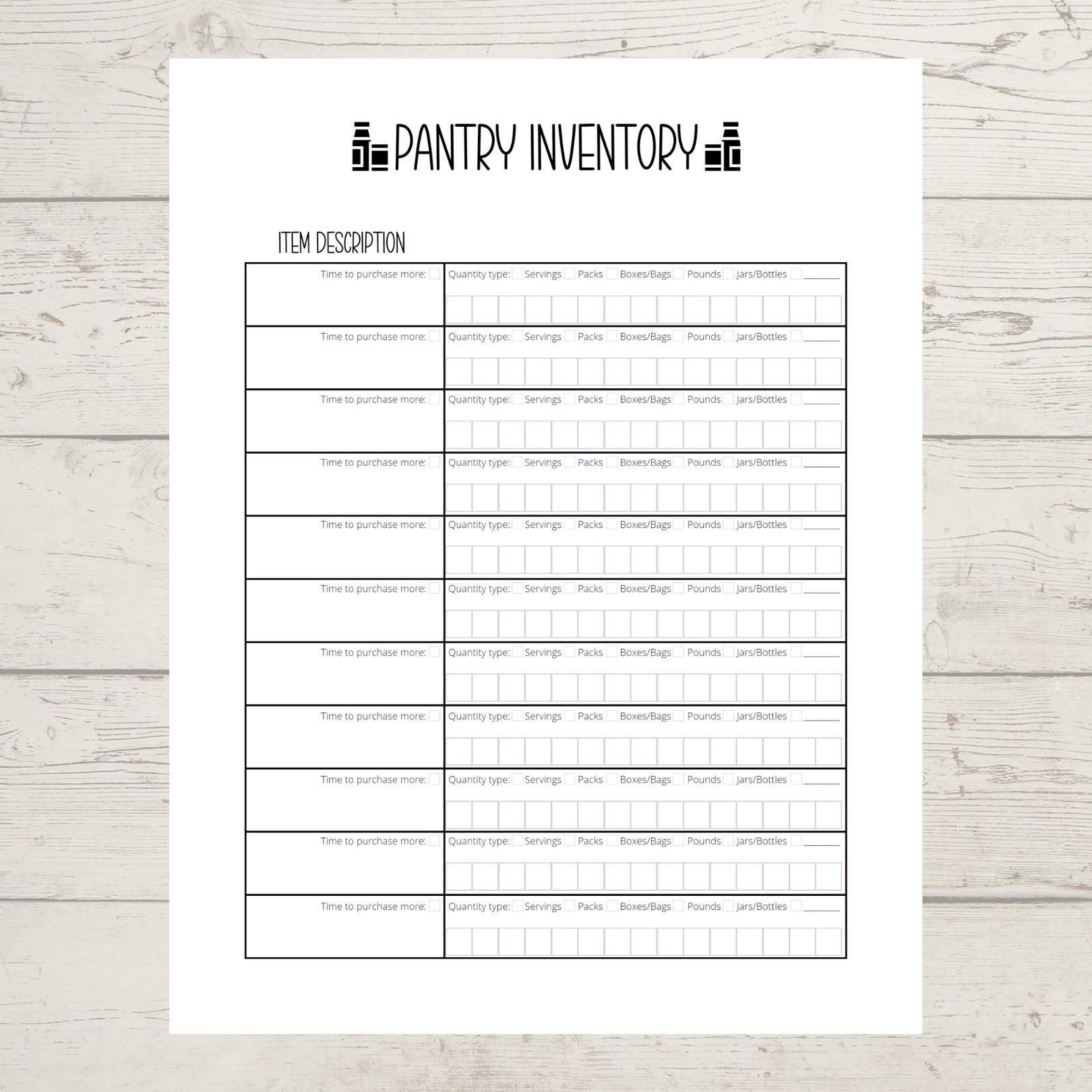 Printable Kitchen Inventory Kit - Etsy