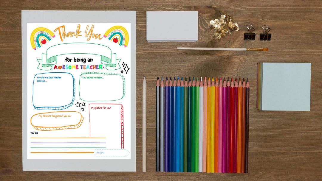 Printable Teacher Appreciation Questionnaires - Etsy
