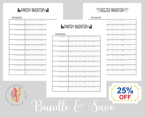 Printable Kitchen Inventory Kit | Etsy