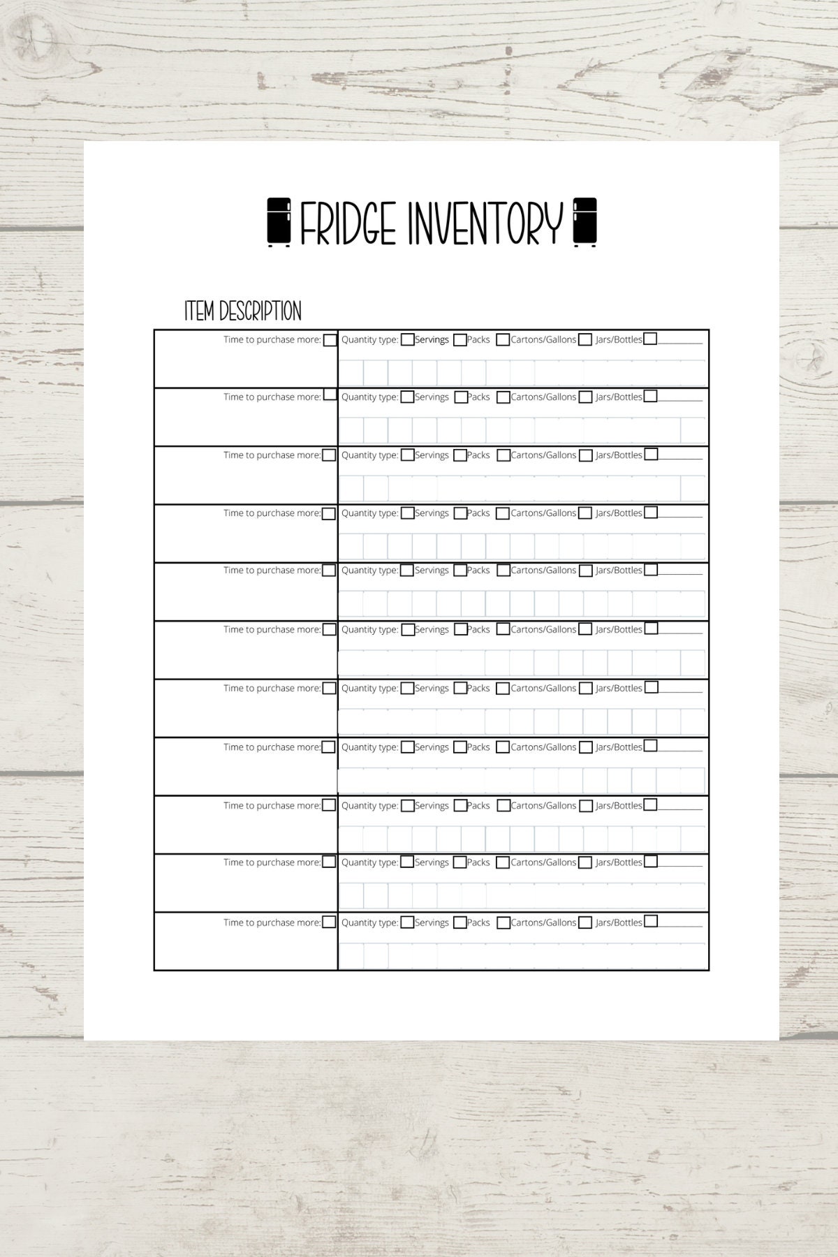 Fillable Kitchen Inventory Kit - Etsy
