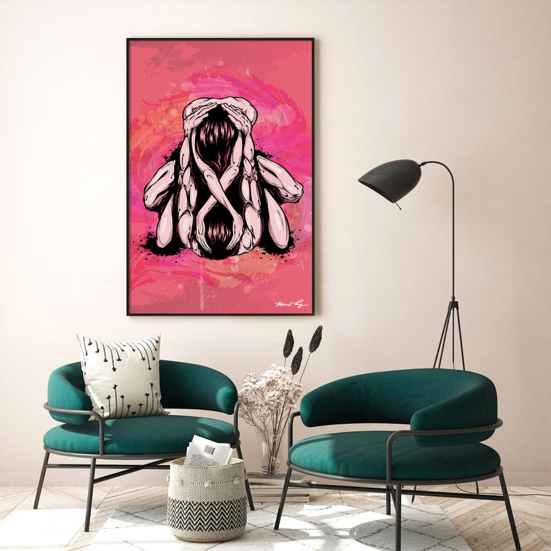 Seduction // Wall Decor // Illustration // Erotic Poster // Digital ...