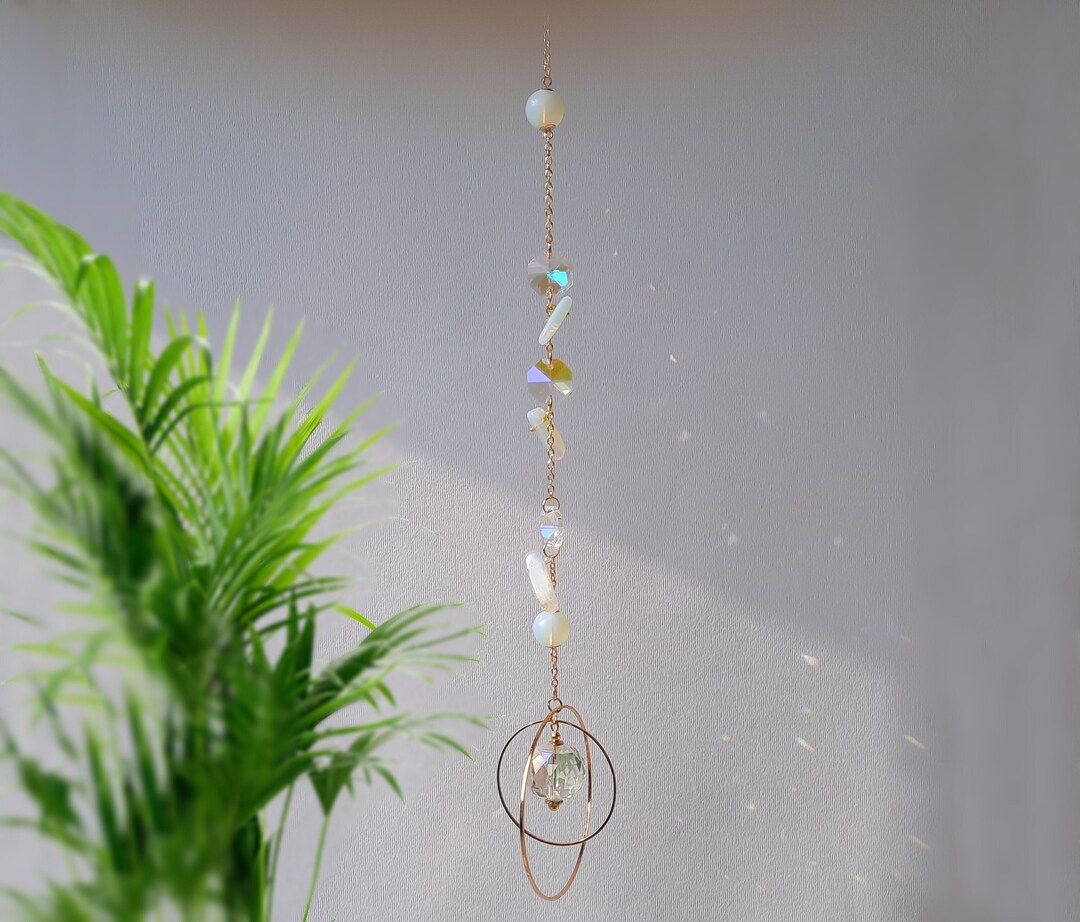 Suncatcher Moonstone Crystal Relaxing Lightcatcher Decor, Healing Gift ...