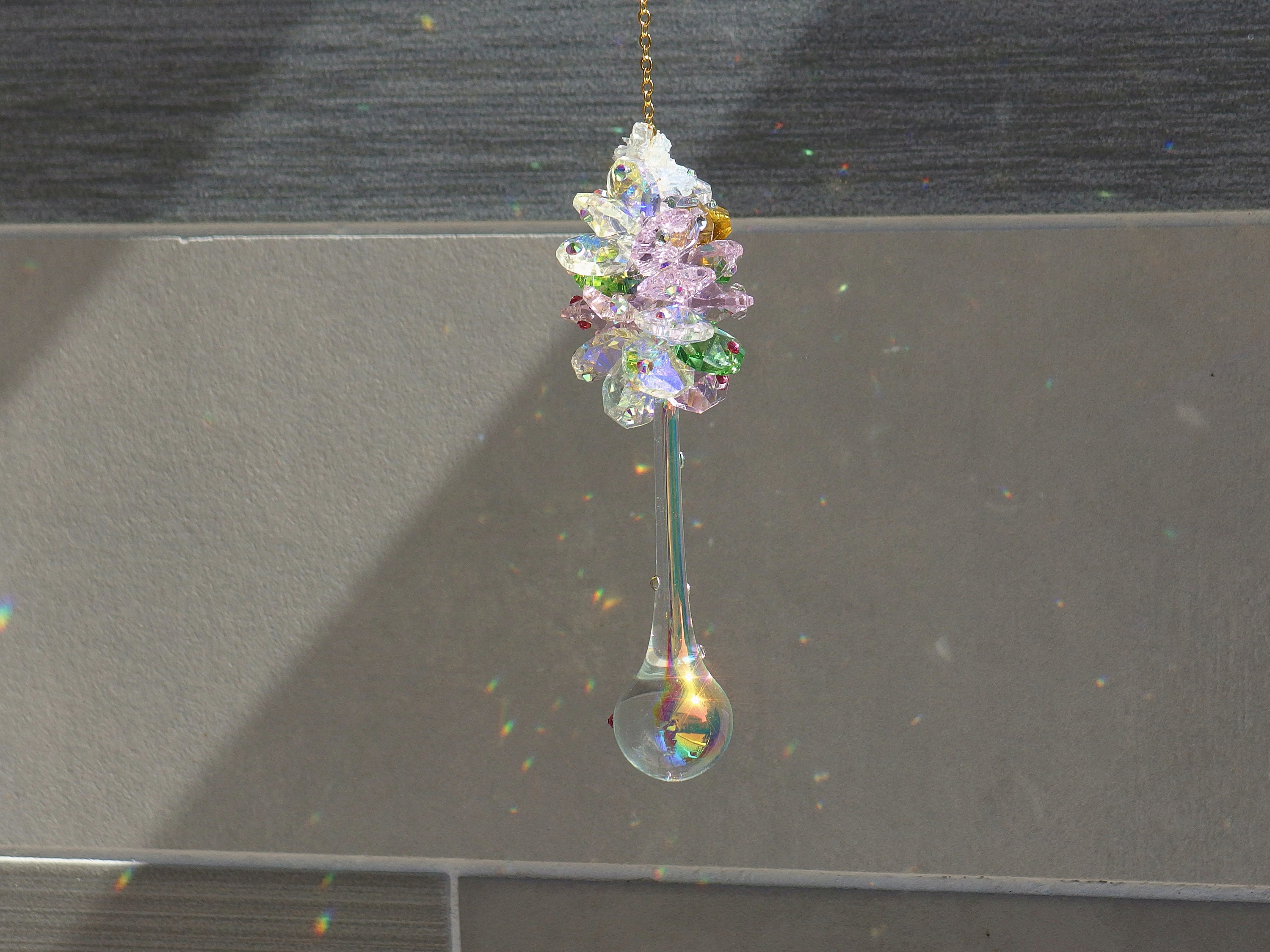 Suncatcher Aurora Borealis Window Crystal Glass Decoration, Handmade ...