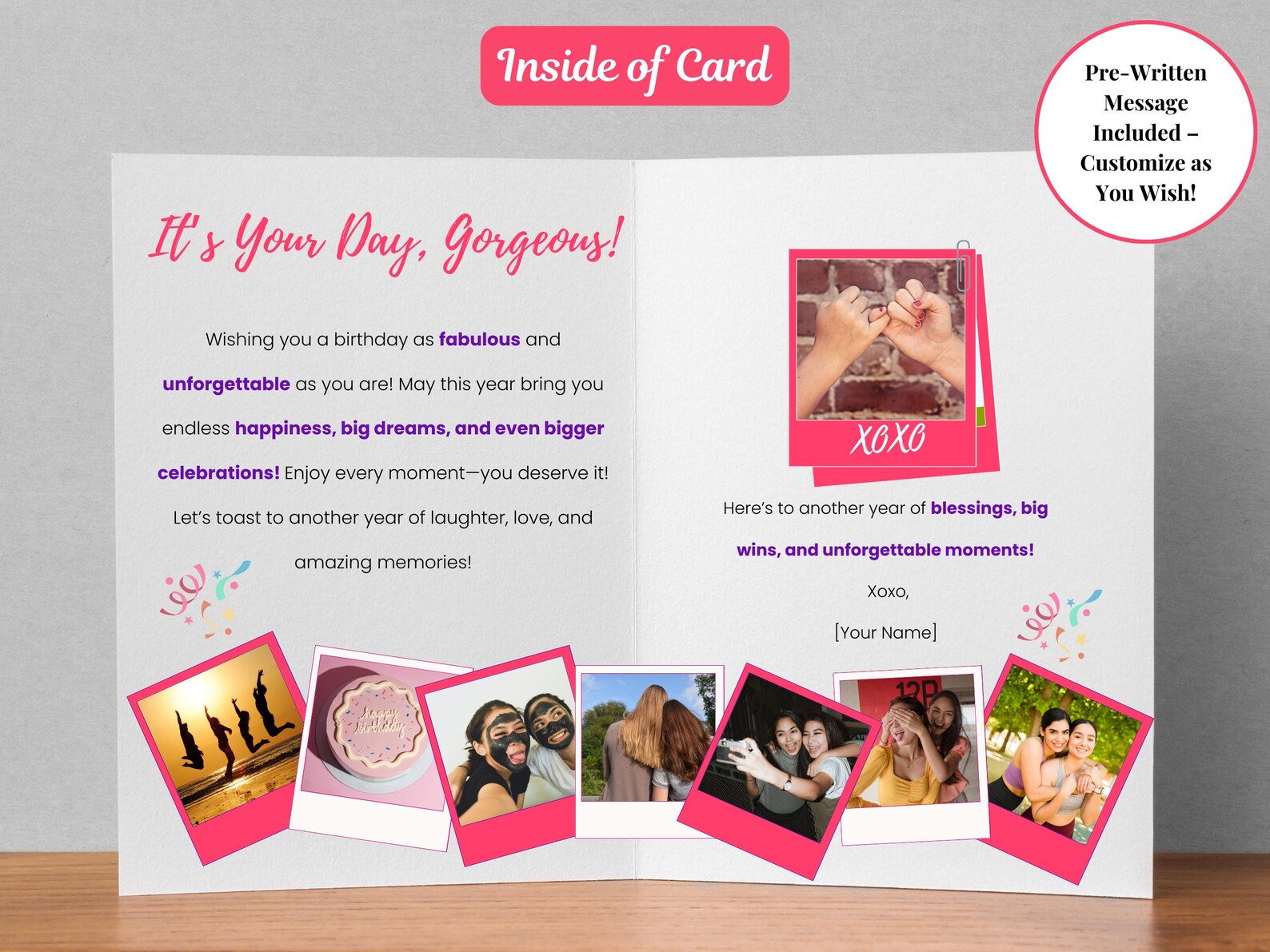 Editable Birthday Card Template | Custom Printable Birthday Card ...