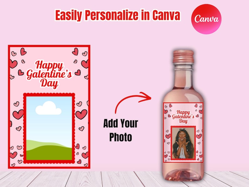 Galentine’s Day Mini Wine Bottle Labels | Personalized Printable Wine ...