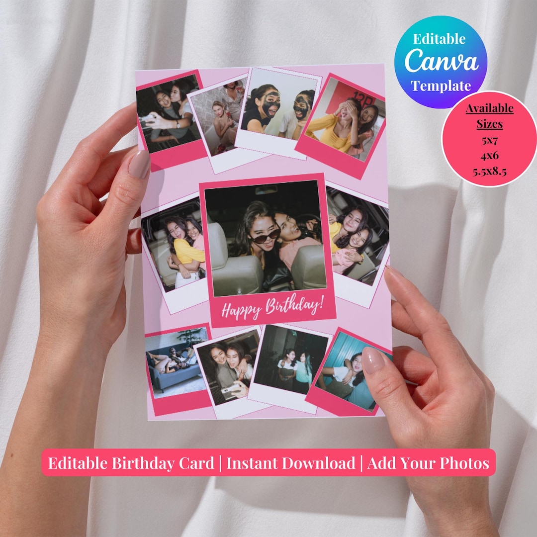 Editable Birthday Card Template | Custom Printable Birthday Card ...