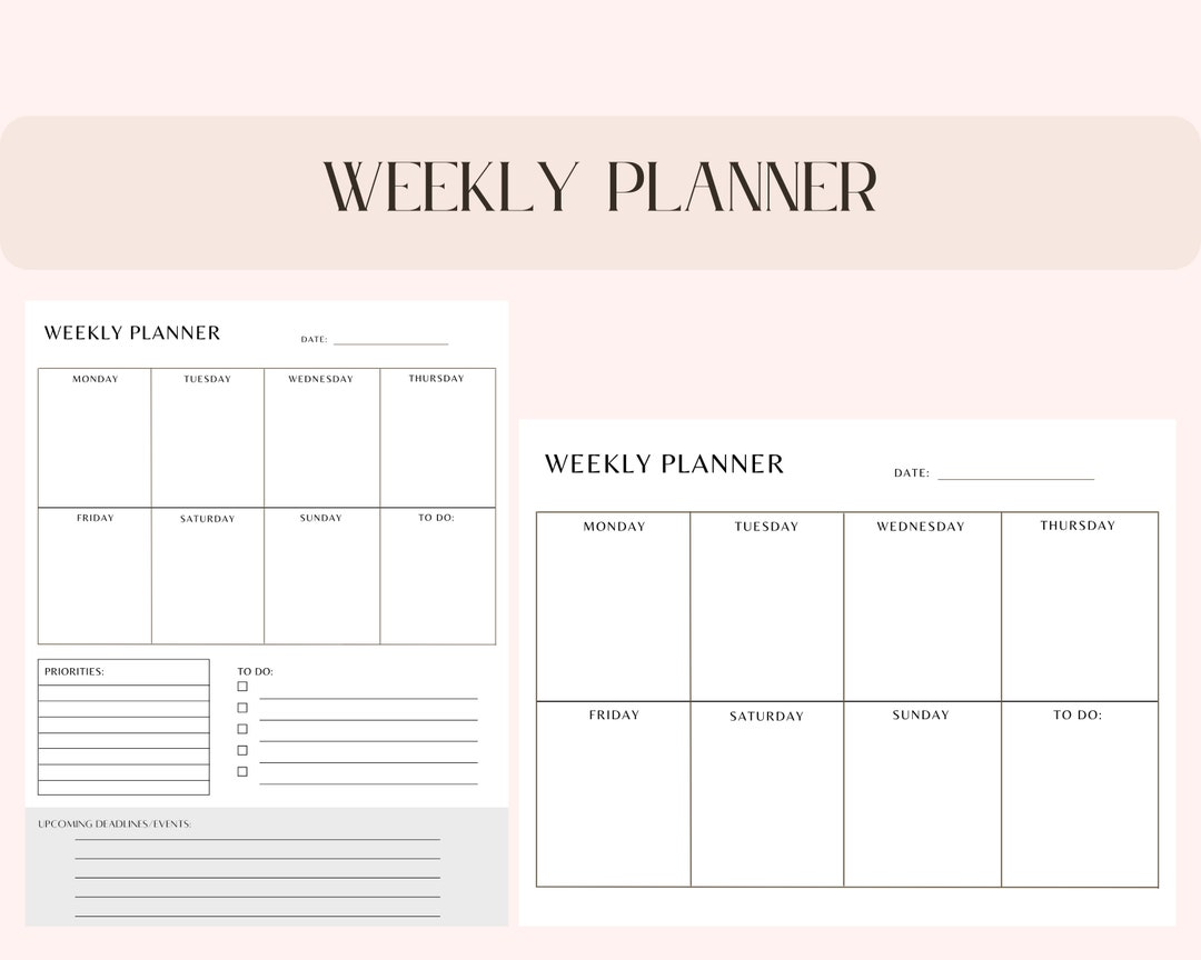 Weekly Plannerprintable Plannerto Do List - Etsy