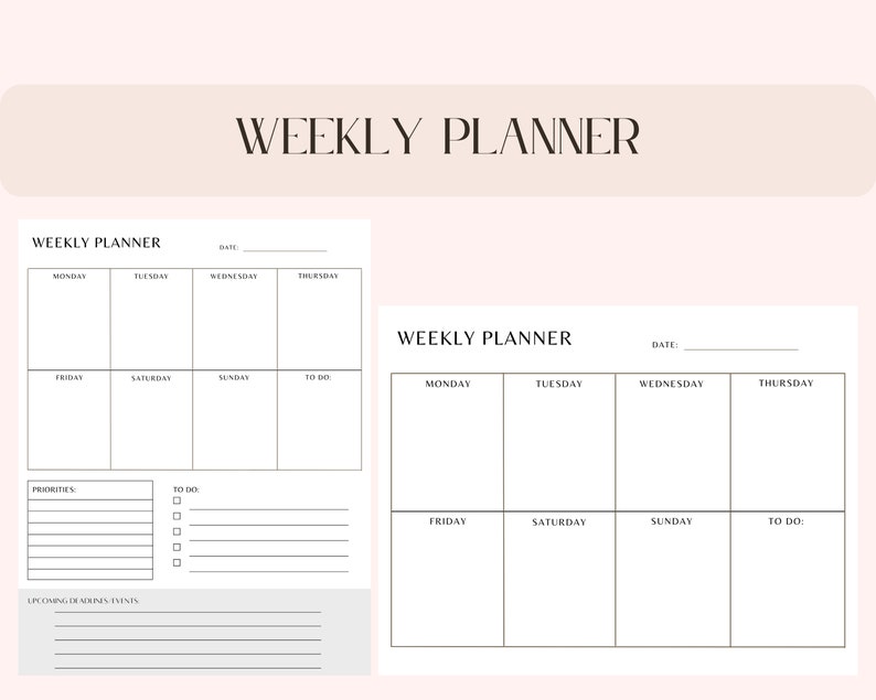 Weekly Plannerprintable Plannerto Do List - Etsy