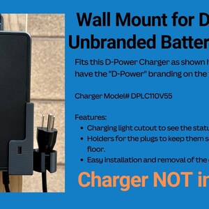 Wall Mount for D-POWER Unlabeled Ebike Battery Charger for Lectric XP ...