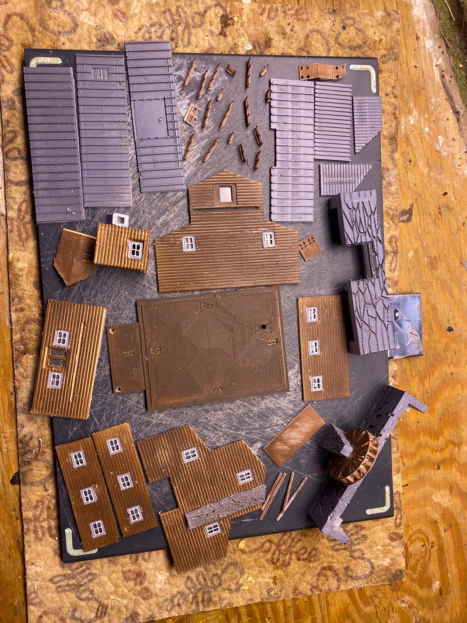 Assembled Model Water Mill Scales Z 1/220, N 1/160 , 1/144 Table Gaming ...