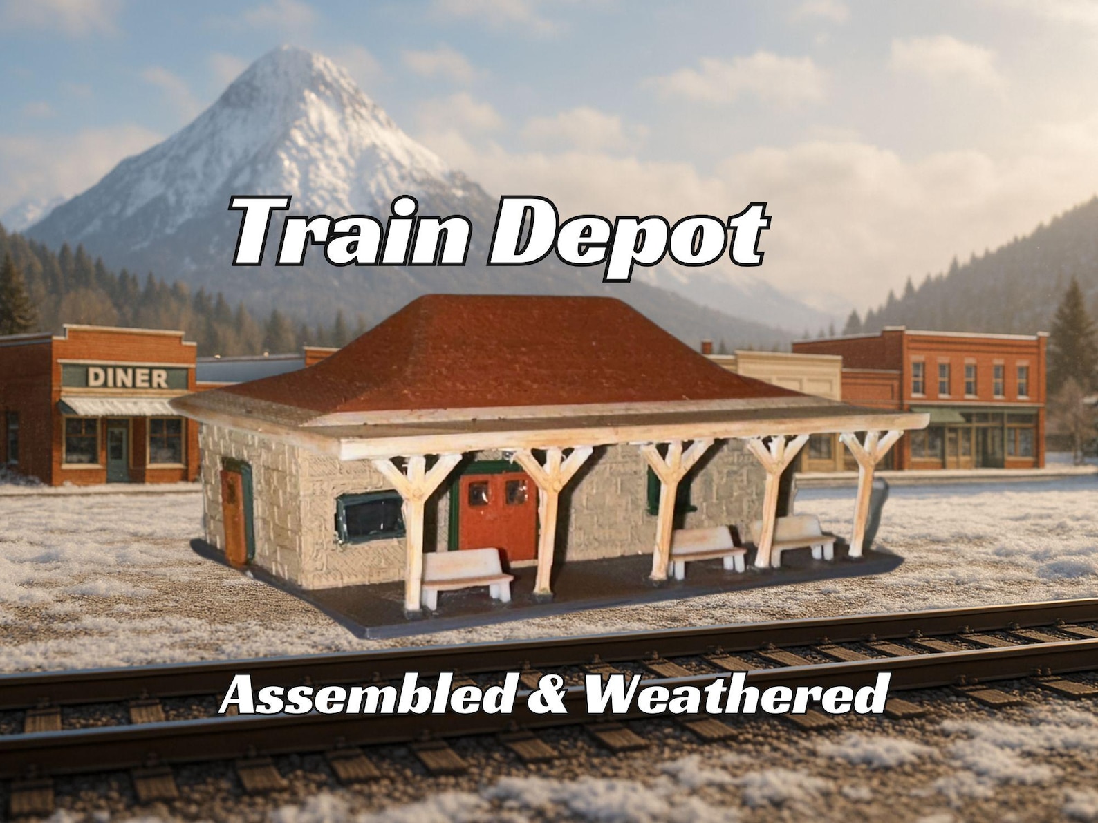 Assembled & Weathered Train Depot - Model Railroad Cabin | T Scale, Z ...