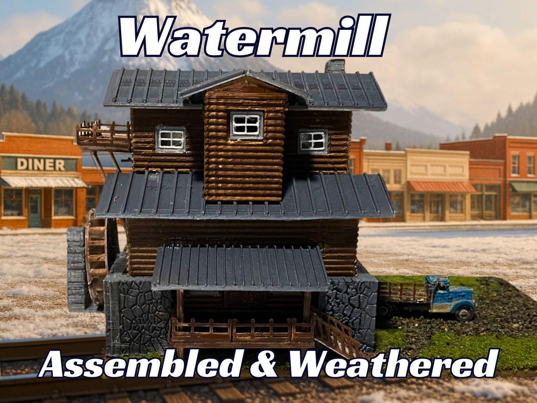 Assembled & Weathered Mountain Watermill - Model Railroad Cabin | T ...