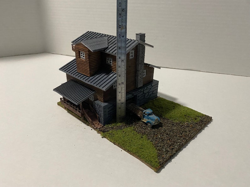 Assembled Model Water Mill Scales Z 1/220, N 1/160 , 1/144 Table Gaming ...