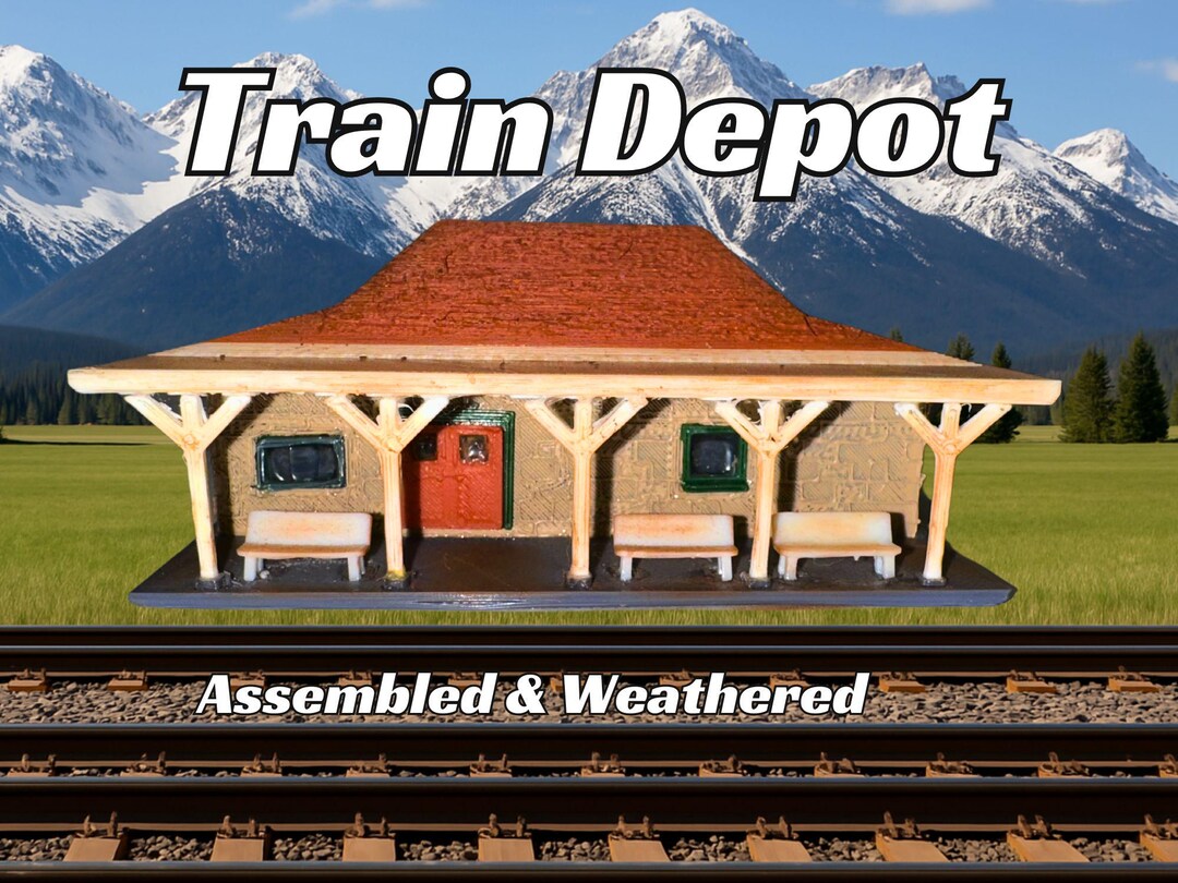 Assembled & Weathered Train Depot - Model Railroad Cabin | T Scale, Z ...