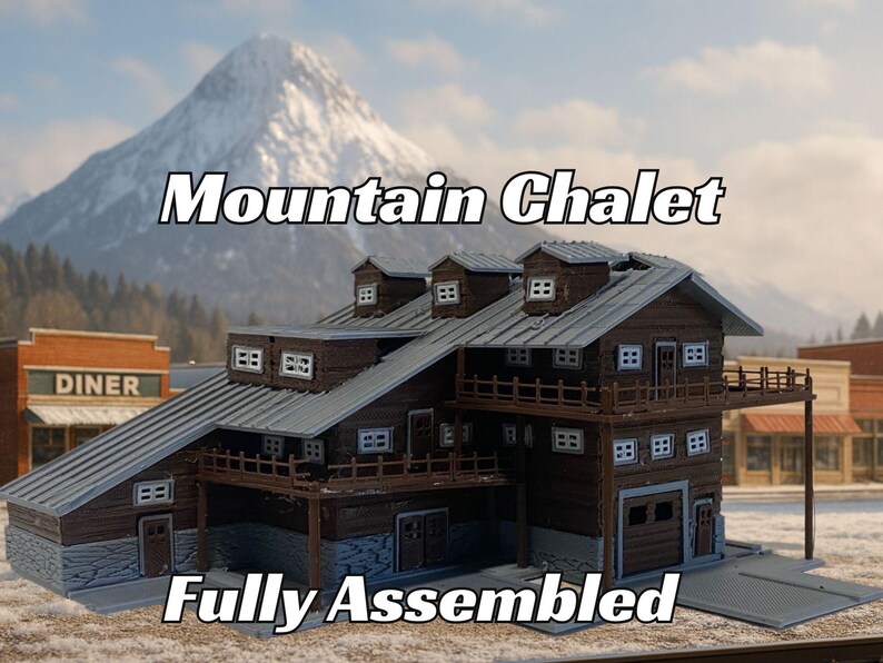 Mountain Chalet Inn - Assembled Model - Holiday Decor Z, N, HO - Model ...