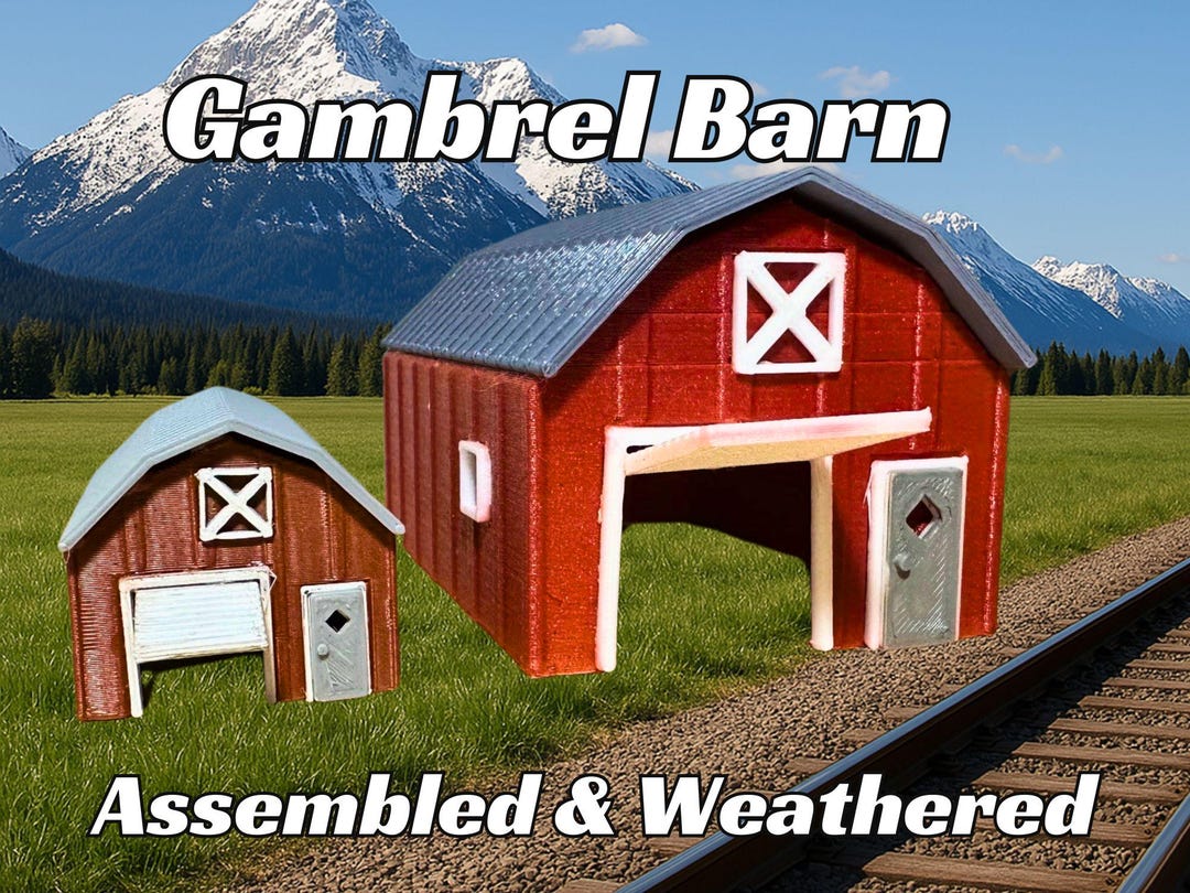 Assembled & Weathered Gambrel Barn - Model Railroad Cabin | T Scale, Z ...