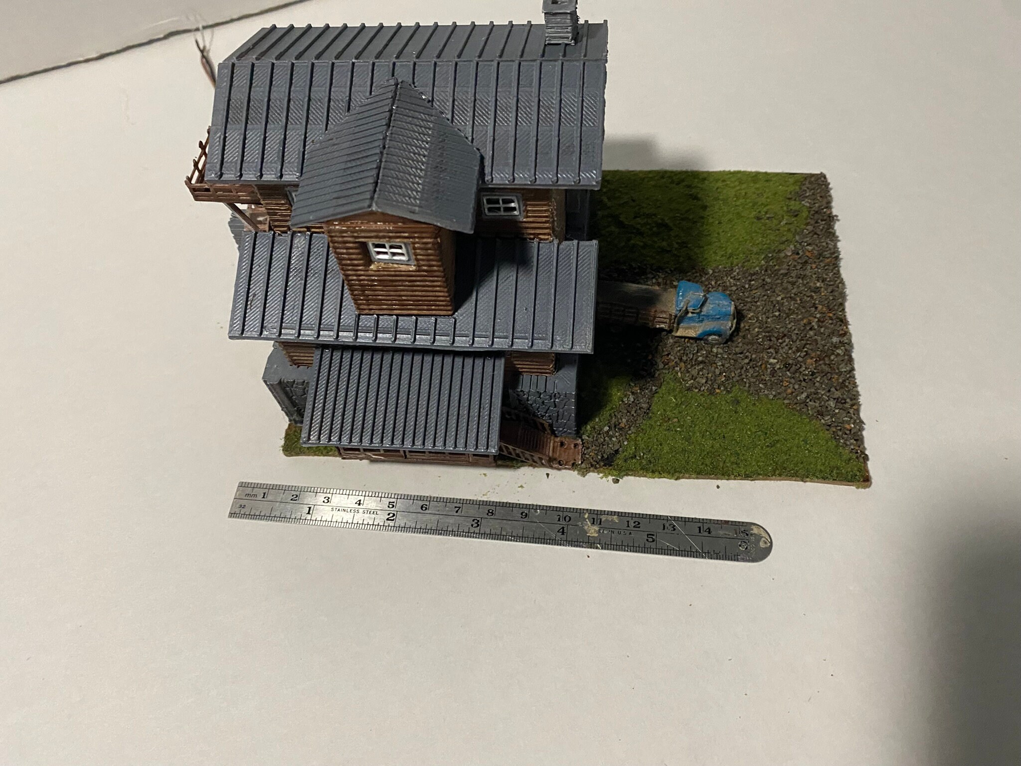 Assembled Model Water Mill Scales Z 1/220, N 1/160 , 1/144 Table Gaming ...