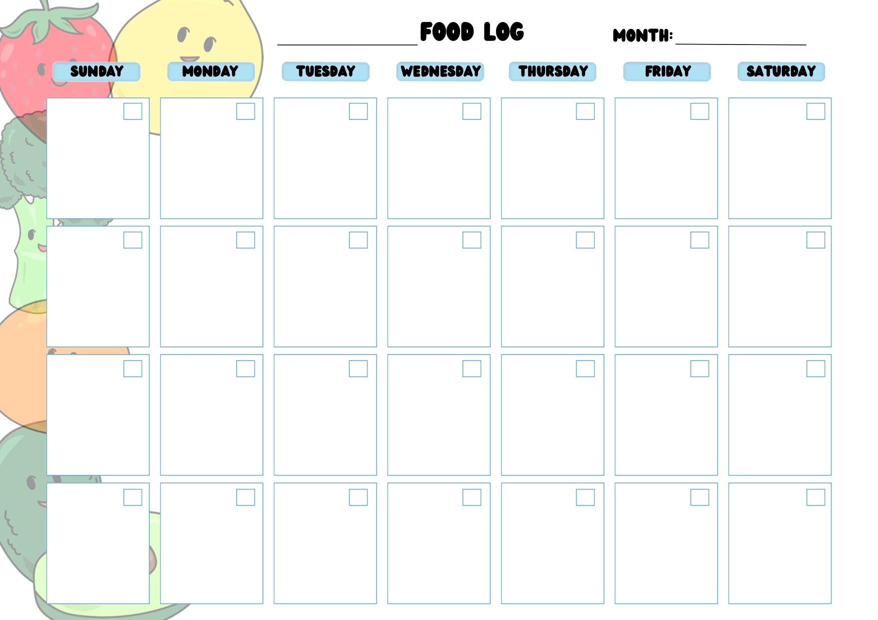 Kid's Meal Plan and Food Log/ Solid Foods Tracker/ Children's Food ...