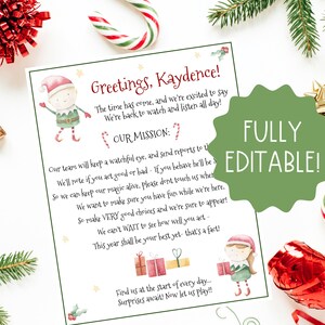 Editable Elf Letter, Christmas Letter, Printable Elf Letter to Kids - Etsy