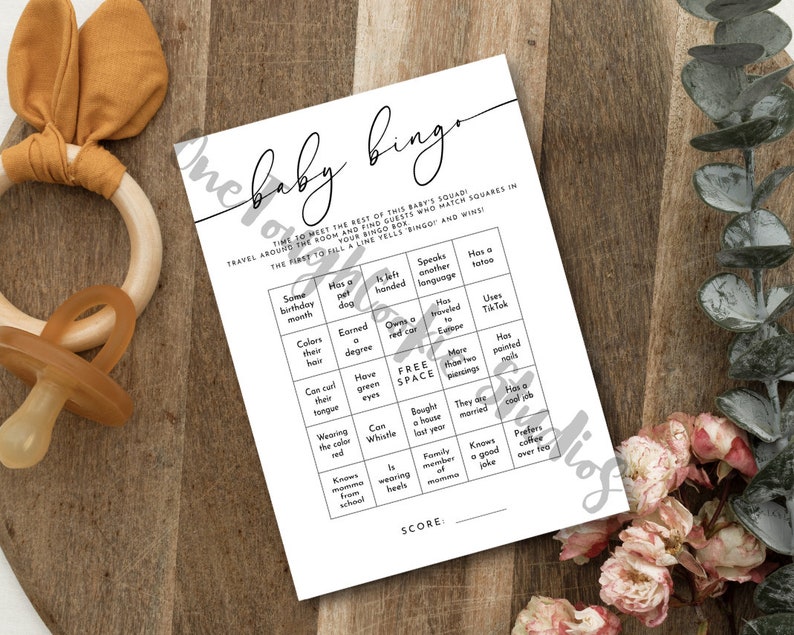 Juego de Baby Shower Baby Bingo Conoce al Invitado Juegos de Baby ...